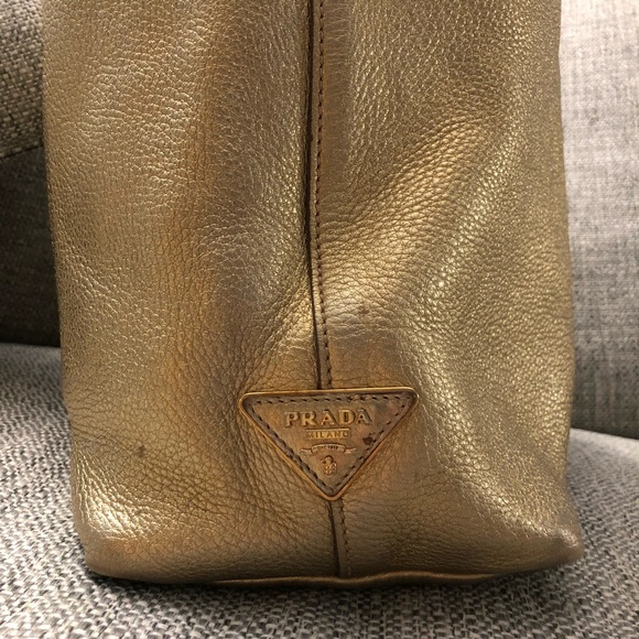 Prada | Bags | Prada Gold Tote | Poshmark